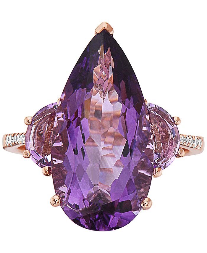 EFFY Collection EFFY® Amethyst (8-1/2 ct. t.w.) & Diamond (1/20 ct. t.w ...