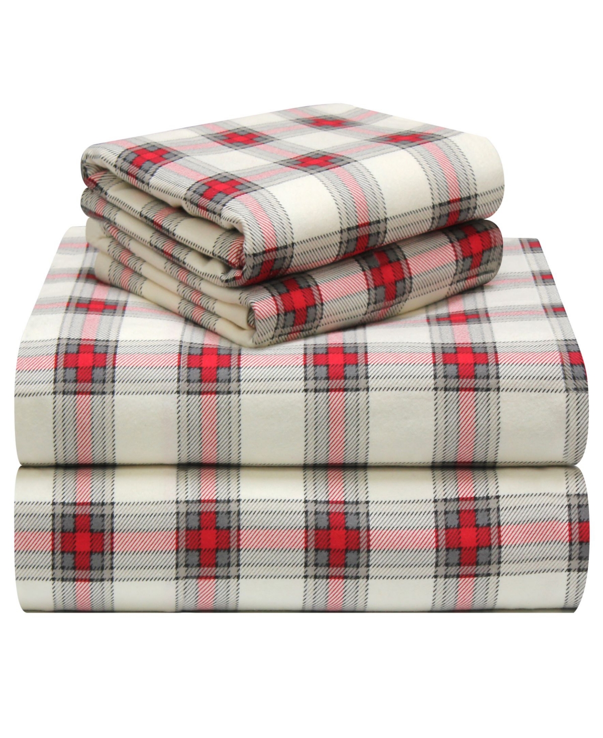 Click here for Pointehaven Plaid Flannel Sheet Set  California Ki... prices