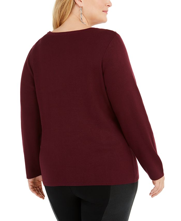 INC International Concepts INC Plus Size Sequin Crewneck Sweater ...