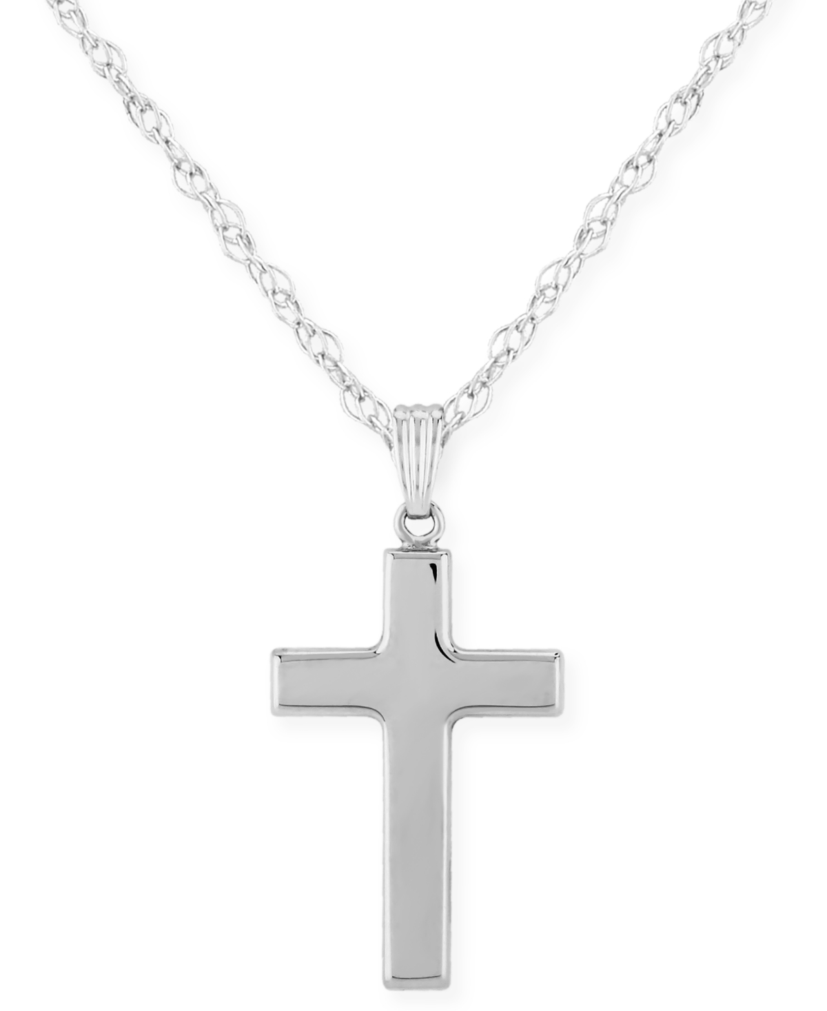 Click here for Flat Cross Necklace Set in 14k White Or Yellow Gol... prices