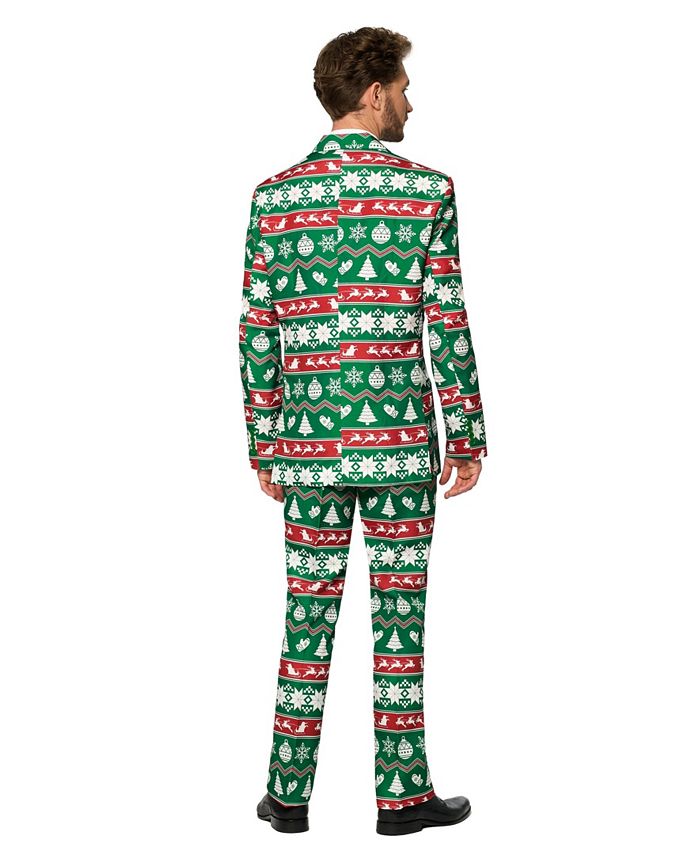Suitmeister Men's Christmas Green Nordic Christmas Suit - Macy's
