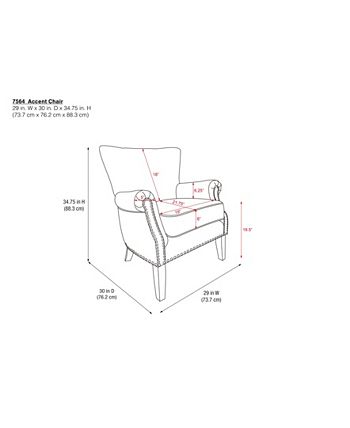 Dorel Living Matthews Nail Head Accent Chair - Macy's