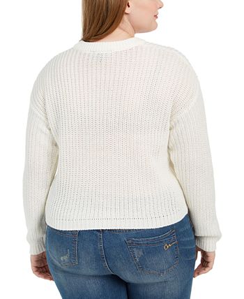 Planet Gold Trendy Plus Size Rainbow Sweater - Macy's