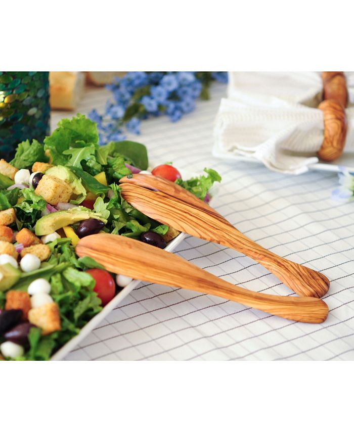 BeldiNest Olive Wood Salad Server Curved Wooden Spoon and Spork - Macy's