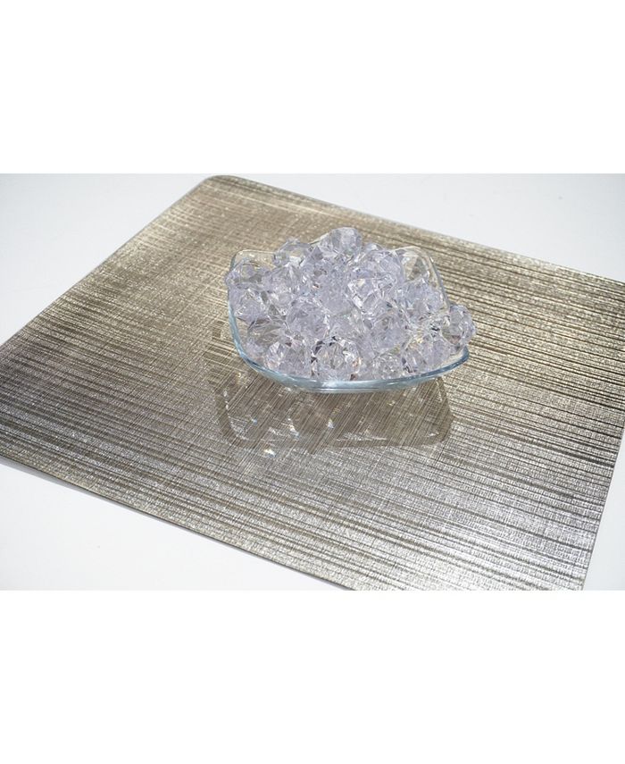 Dainty Home Reversible Emery Smooth Metallic Stripes 15" Placemats ...