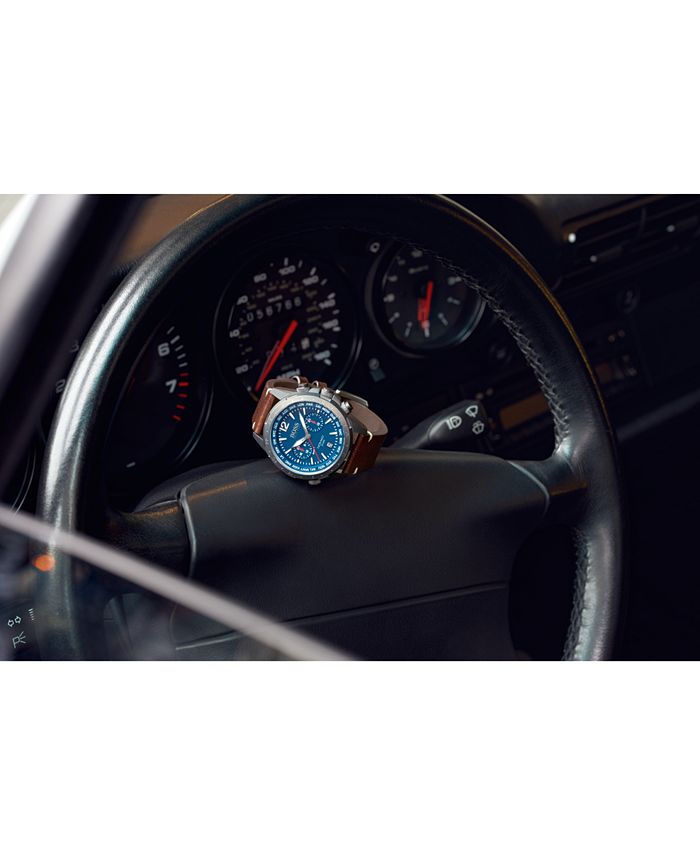 Hugo Boss Men's Chronograph Nomad Brown Leather Strap Watch 44mm - Macy's