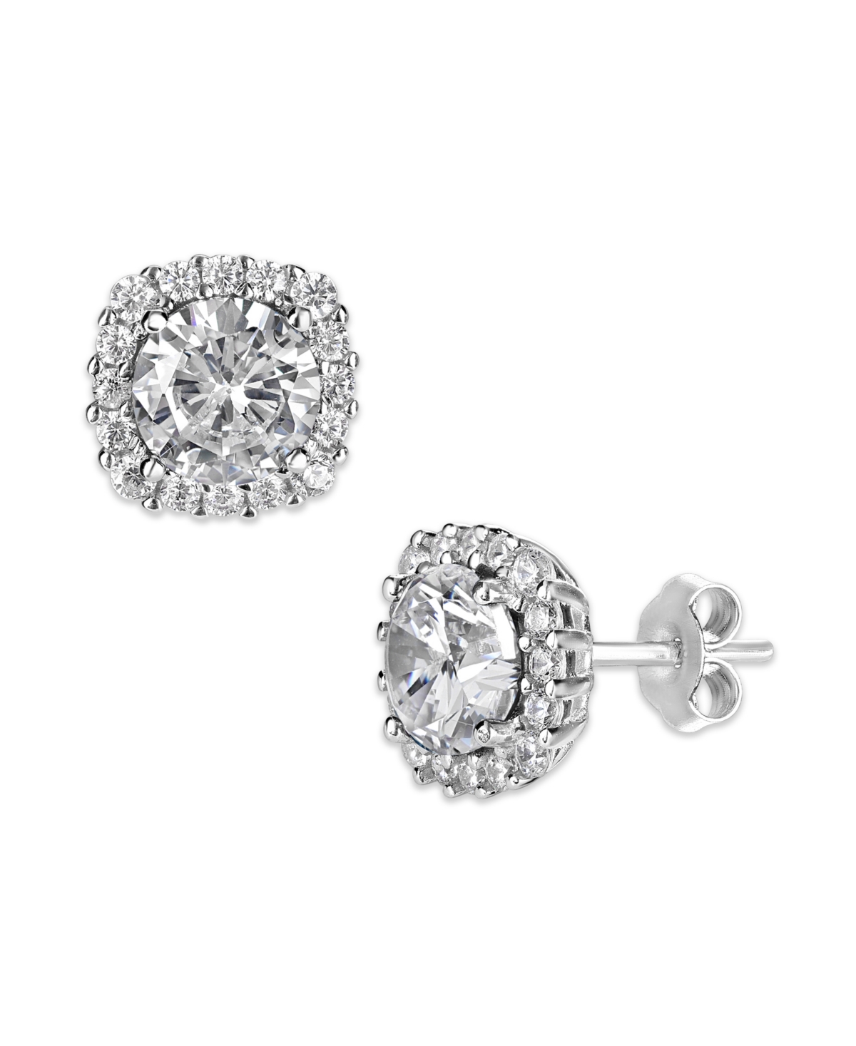 Click here for Multi Colored Cubic Zirconia Cushion Shape Stud Ea... prices