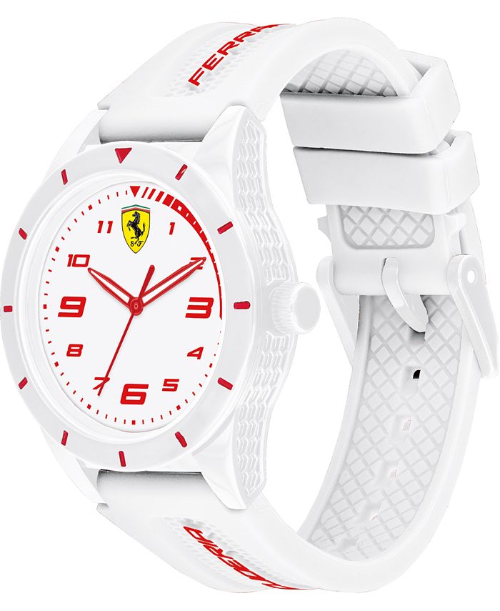 Ferrari Kid's Red Rev White Silicone Strap Watch 34mm - Macy's