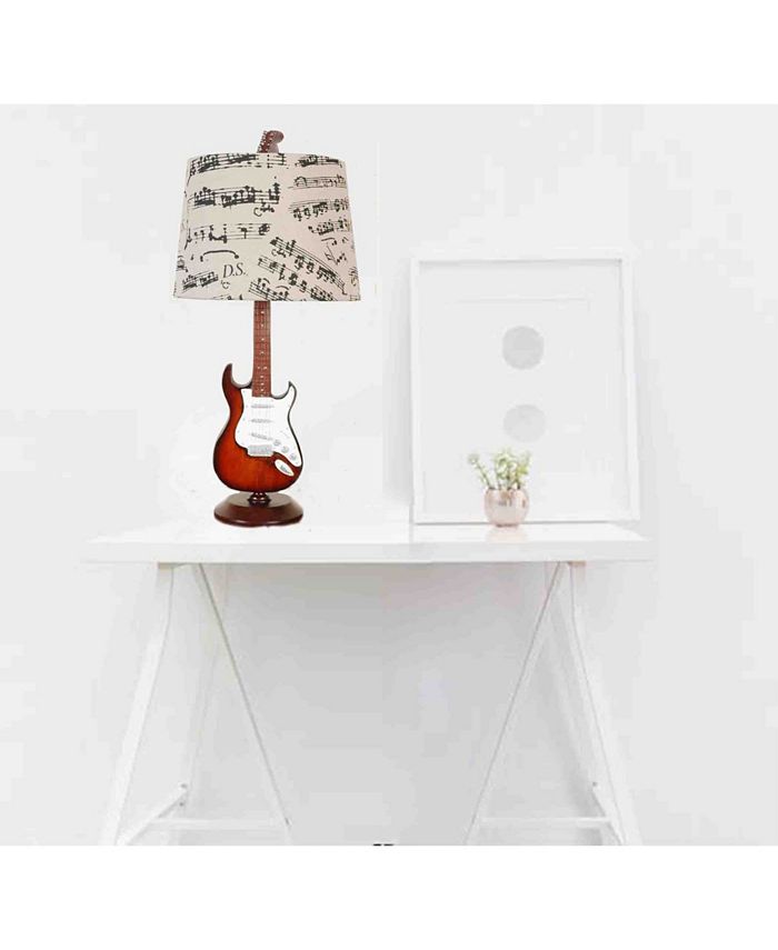 Creative Motion Guitar Desk Lamp with musical notes shade - Macy's