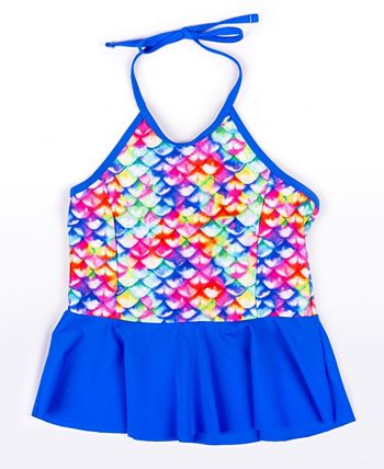 Fin Fun Girls Scale-Print Peplum Tankini Top - Macy's