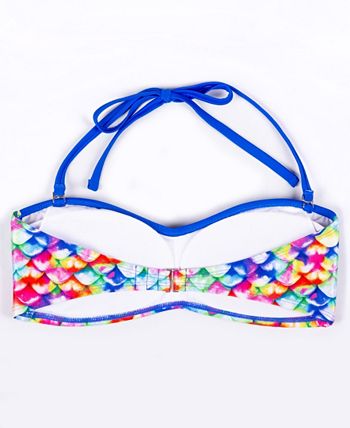 Fin Fun Mermaid Scale-Print Bandeau Bikini Top - Macy's