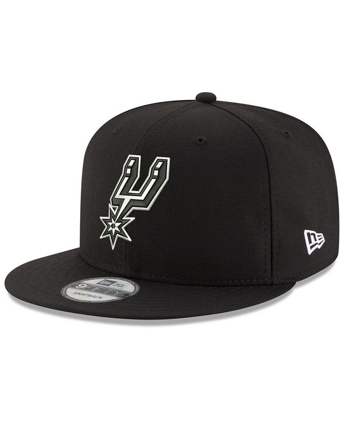 New Era San Antonio Spurs Black White 9FIFTY Snapback Cap - Macy's