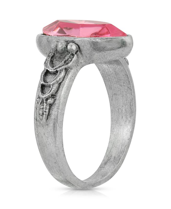 2028 Pewter Diamond Shaped Crystal Ring - Macy's