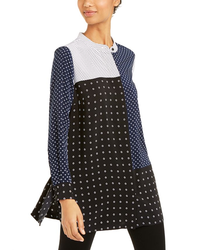 Alfani Mixed-Print Tunic, Created For Macy's - Macy's