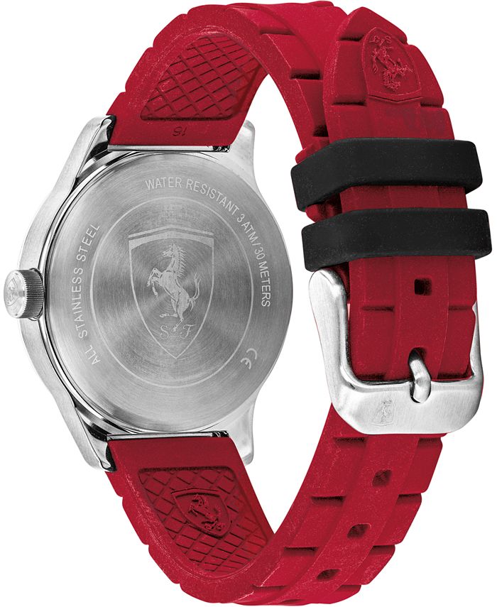 Ferrari Kid's Pitlane Red Silicone Strap Watch 34mm - Macy's