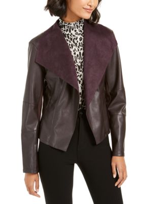 Bar III Flyaway Faux-Leather Jacket, Created for Macy's - Macy's