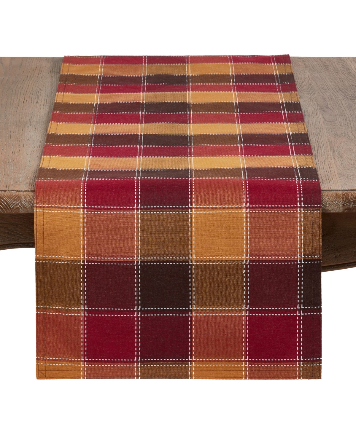 Click here for Saro Lifestyle Stitched Plaid Cotton Blend Table R... prices
