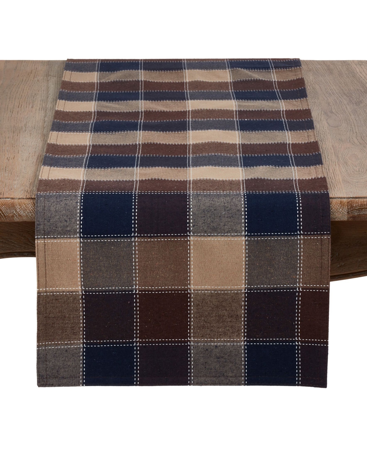 Click here for Saro Lifestyle Stitched Plaid Cotton Blend Table R... prices