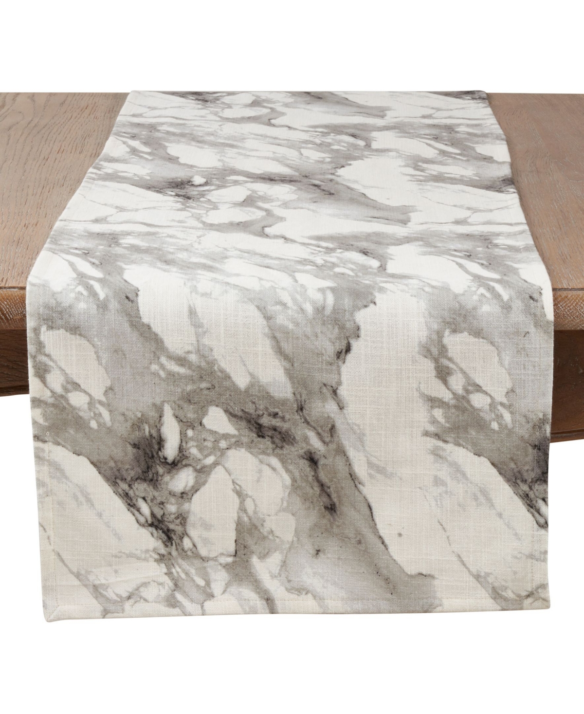 Click here for Saro Lifestyle Marble Print Cotton Runner - Gray prices