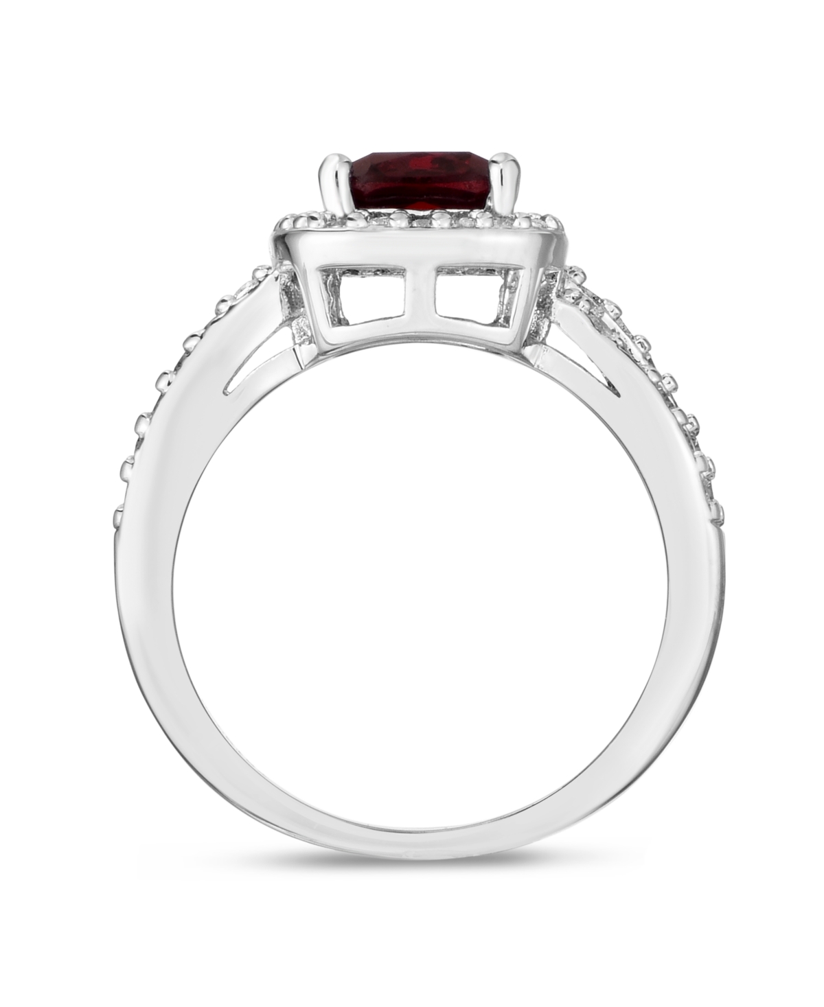 Click here for Simulated Birthstone Cushion Cubic Zirconia Halo S... prices