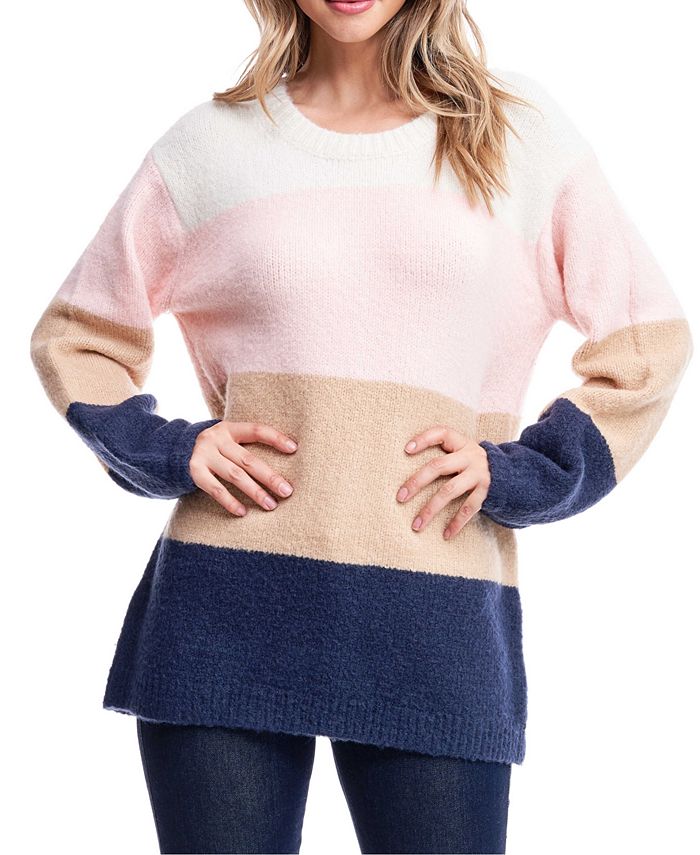 Fever Colorblocked Oversized Sweater - Macy's