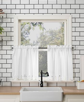 No. 918 Mariela 58" x 24" Battenburg Lace Trim Valance and Tiers Set ...