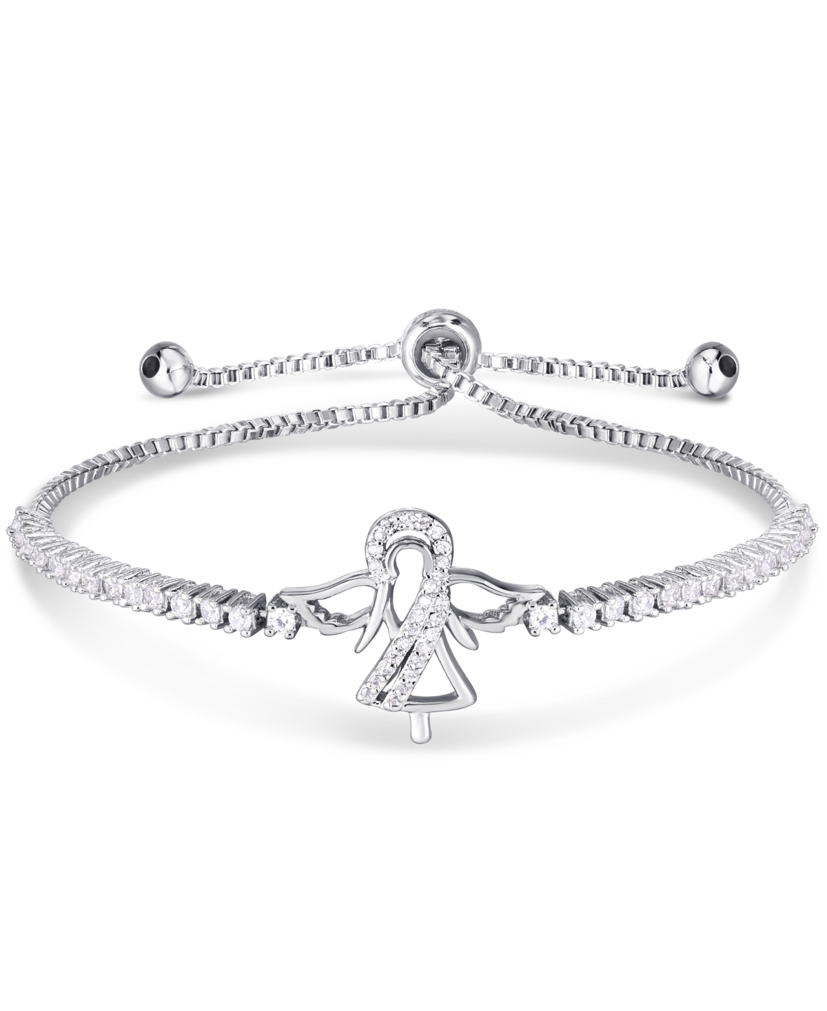 Click here for Cubic Zirconia Angel Adjustable Slider Bolo Bracel... prices