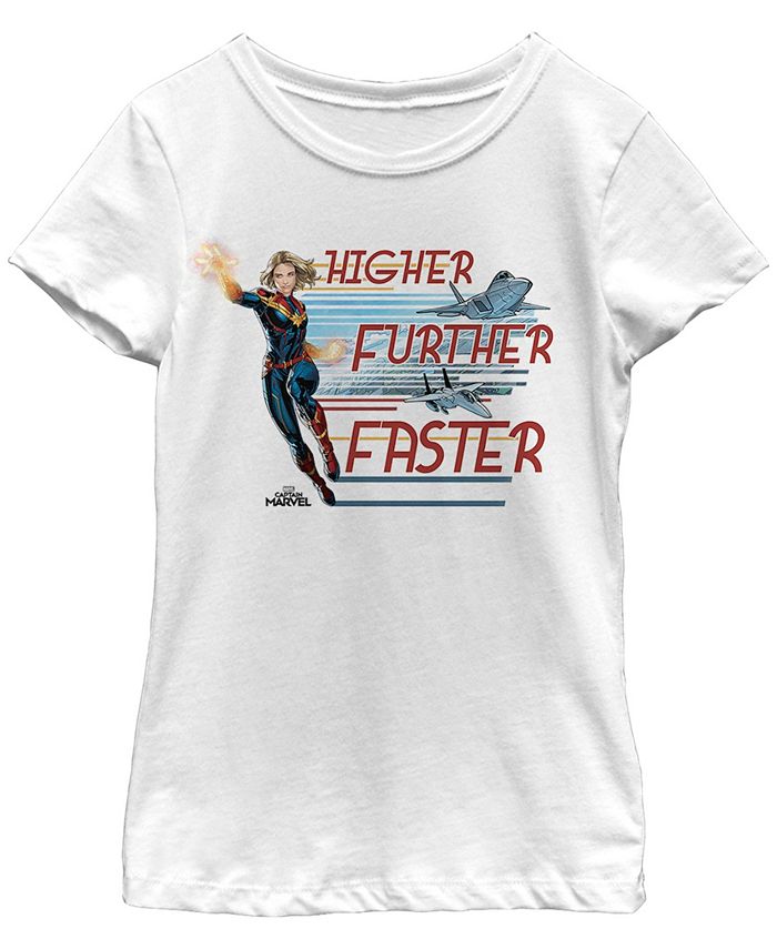 Fifth Sun Marvel Big Girl's Captain Marvel Retro Jets Catch Phrase ...