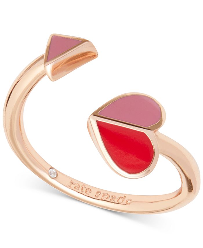 kate spade new york Gold-Tone Folded Heart Ring - Macy's