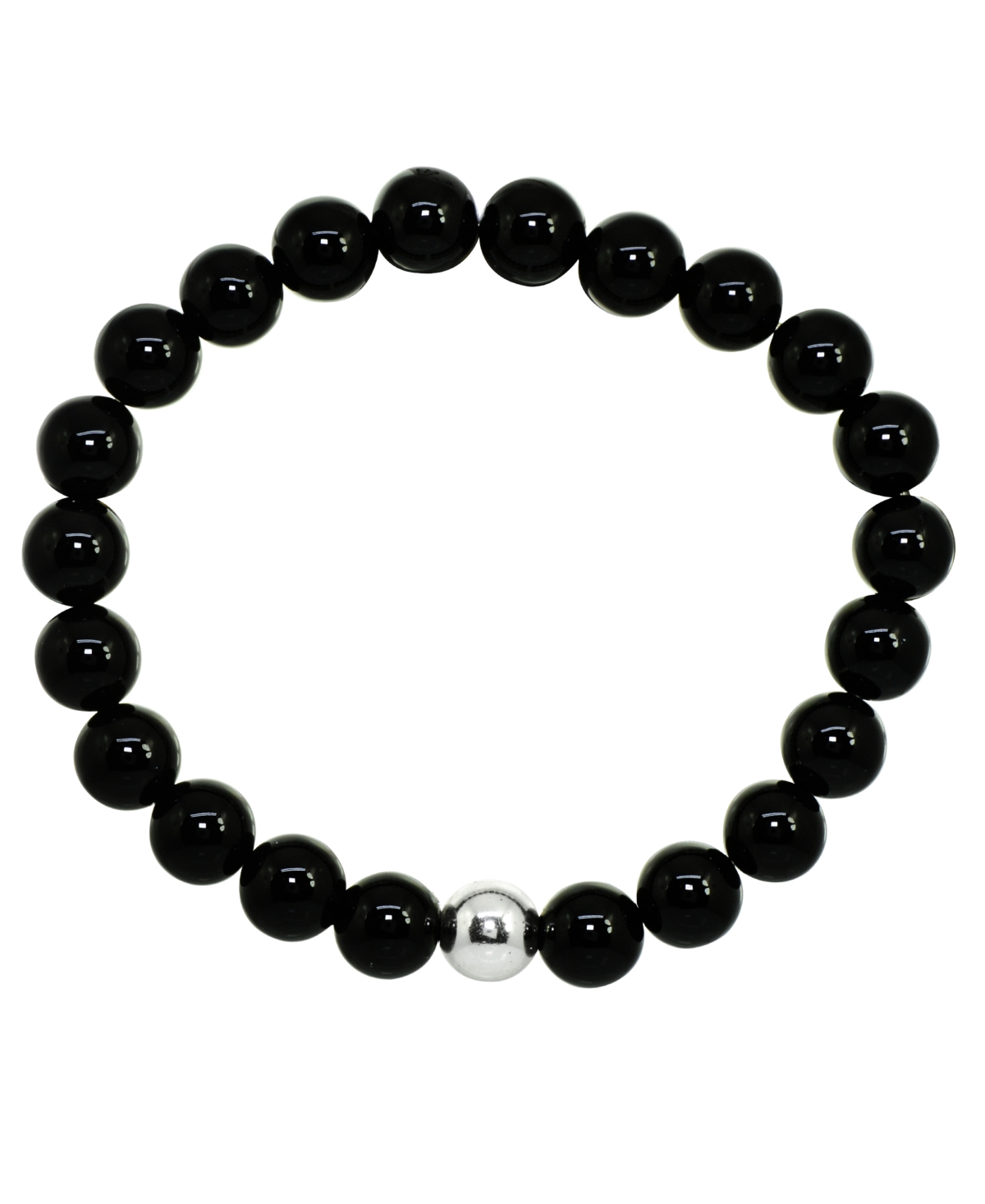 Click here for Genuine Stone Bead Stretch Bracelet with Silver Pl... prices