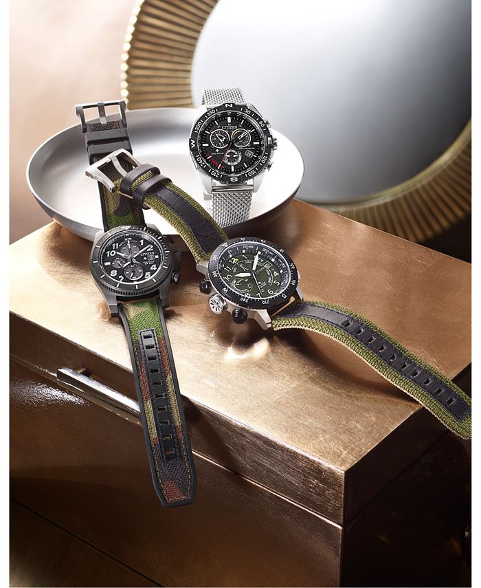 Citizen Eco-Drive Men's Promaster Altichron Khaki CORDURA® Strap Watch ...