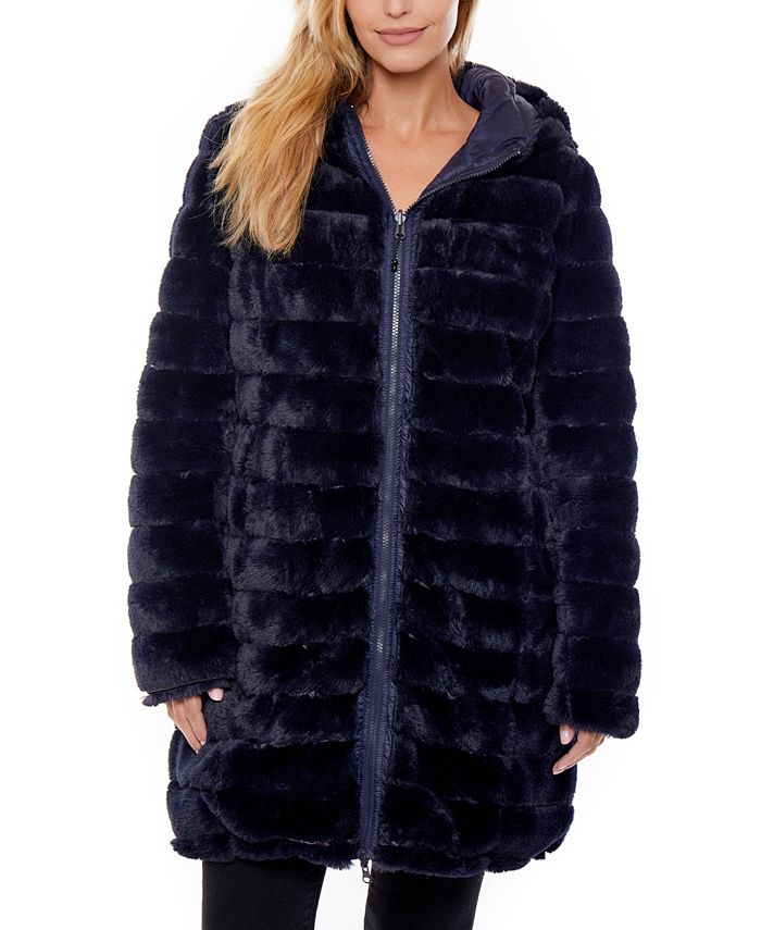 Be Boundless Sphere Reversible Faux Fur/Nylon Coat - Macy's