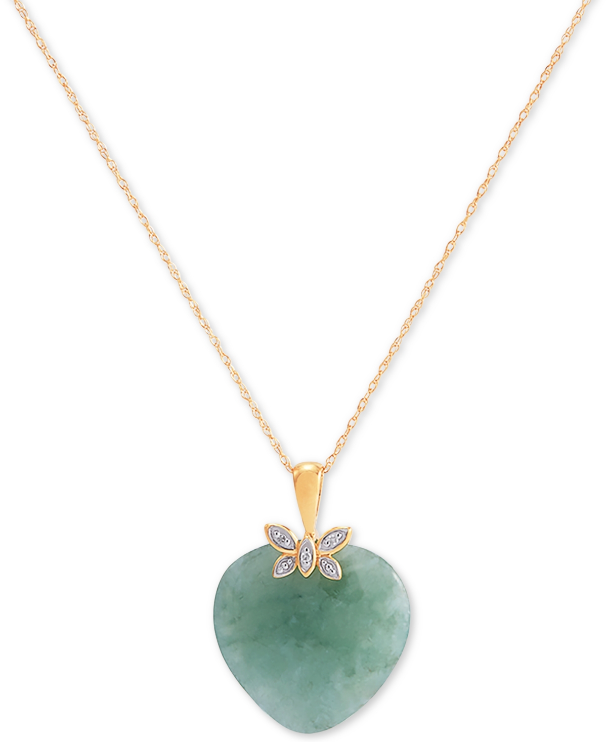 Click here for Jade (19mm) & Diamond Accent Heart 18 Pendant Neck... prices