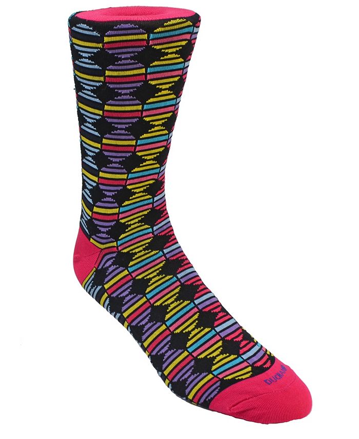 Duchamp London Men's Striped Circle Design Dress Sock - Macy's