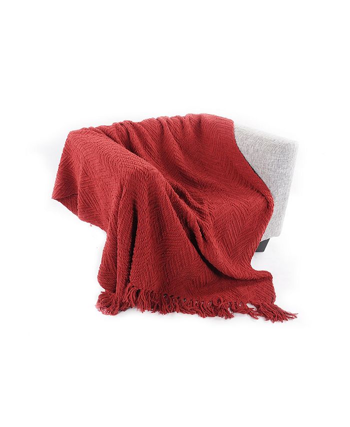 Battilo Knit Zig Zag Textured Woven Micro Chenille Throw & Reviews ...