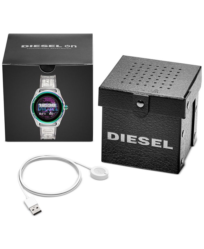Diesel Men's Fadelite Clear Polyurethane Strap Touchscreen Smart Watch ...