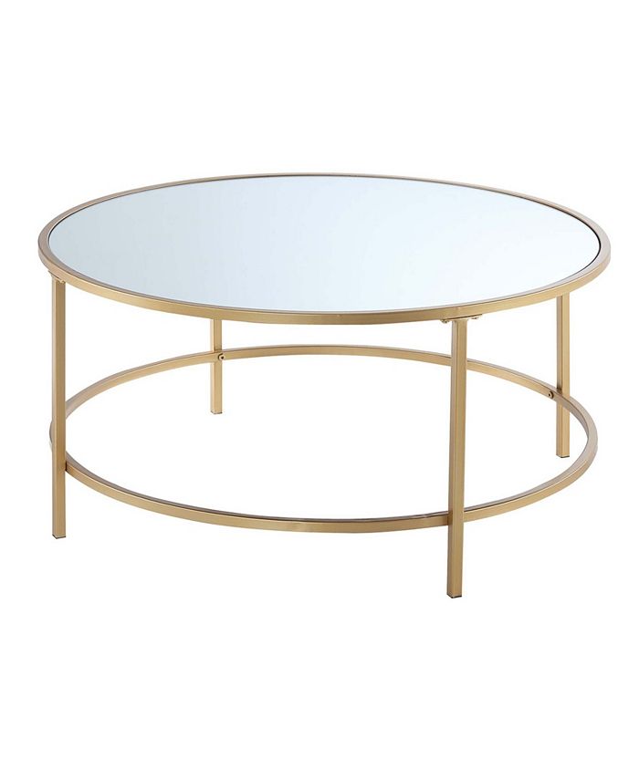 Convenience Concepts Gold Coast Faux Mirrored Round Coffee Table - Macy's