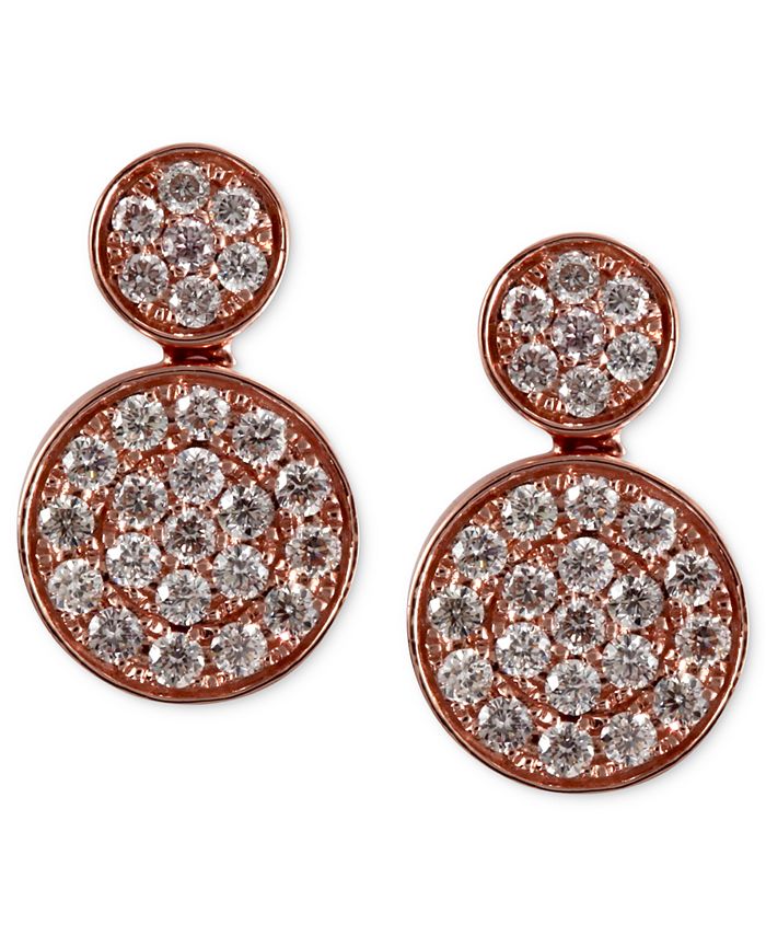EFFY Collection Pave Rose by EFFY® Diamond Double Round Earrings (3/4 ...