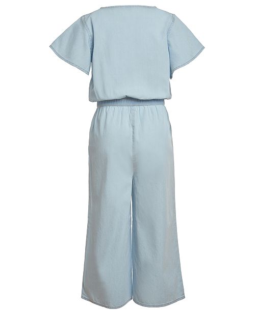Tommy Hilfiger Big Girls Cotton Flutter-Sleeve Jumpsuit & Reviews - All ...