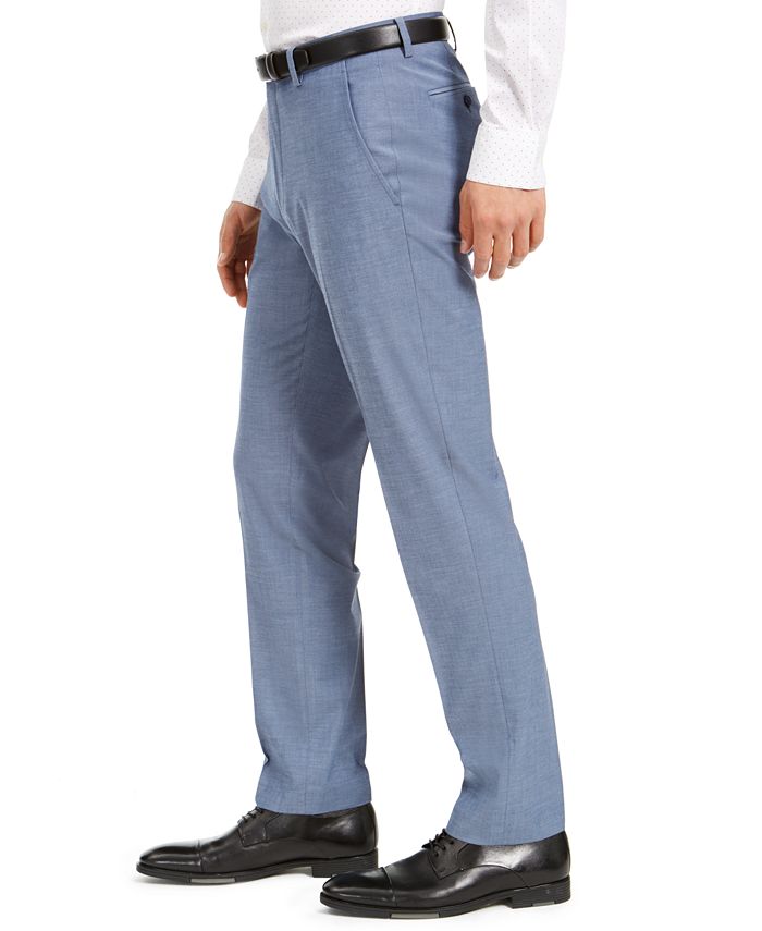 Alfani Men's Slim-Fit Stretch Light Blue Solid Suit Pants, Created For ...