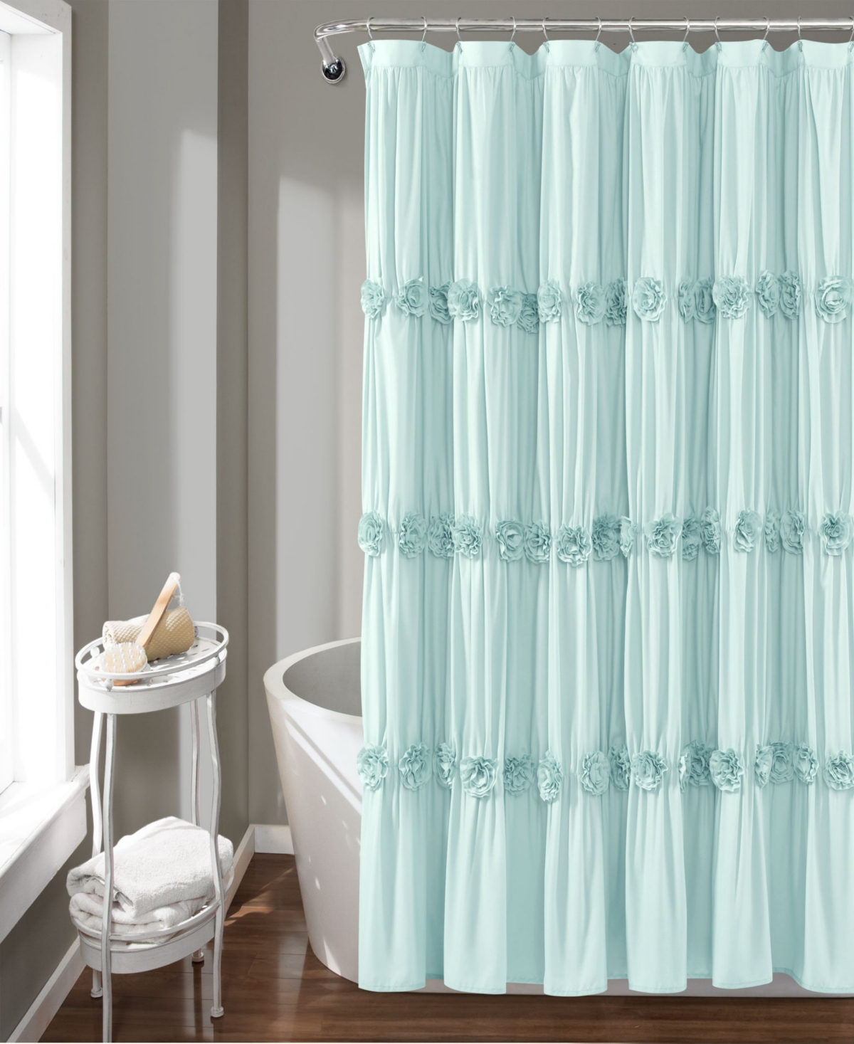 Click here for Lush Decor Darla Shower Curtain  72 x 72 - Blue prices