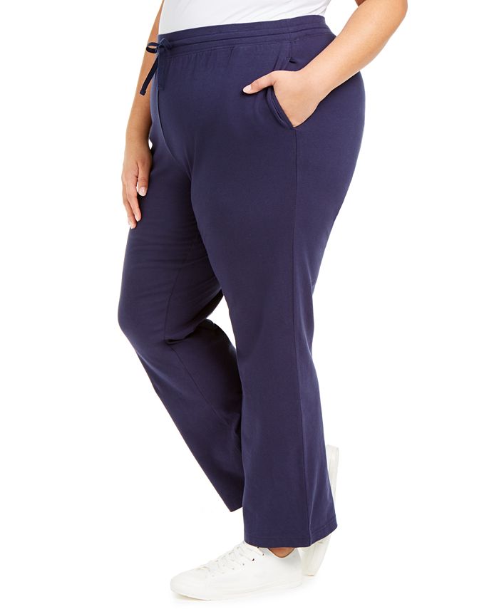 Karen Scott Plus Size Knit Drawstring Pants, Created for Macy's ...