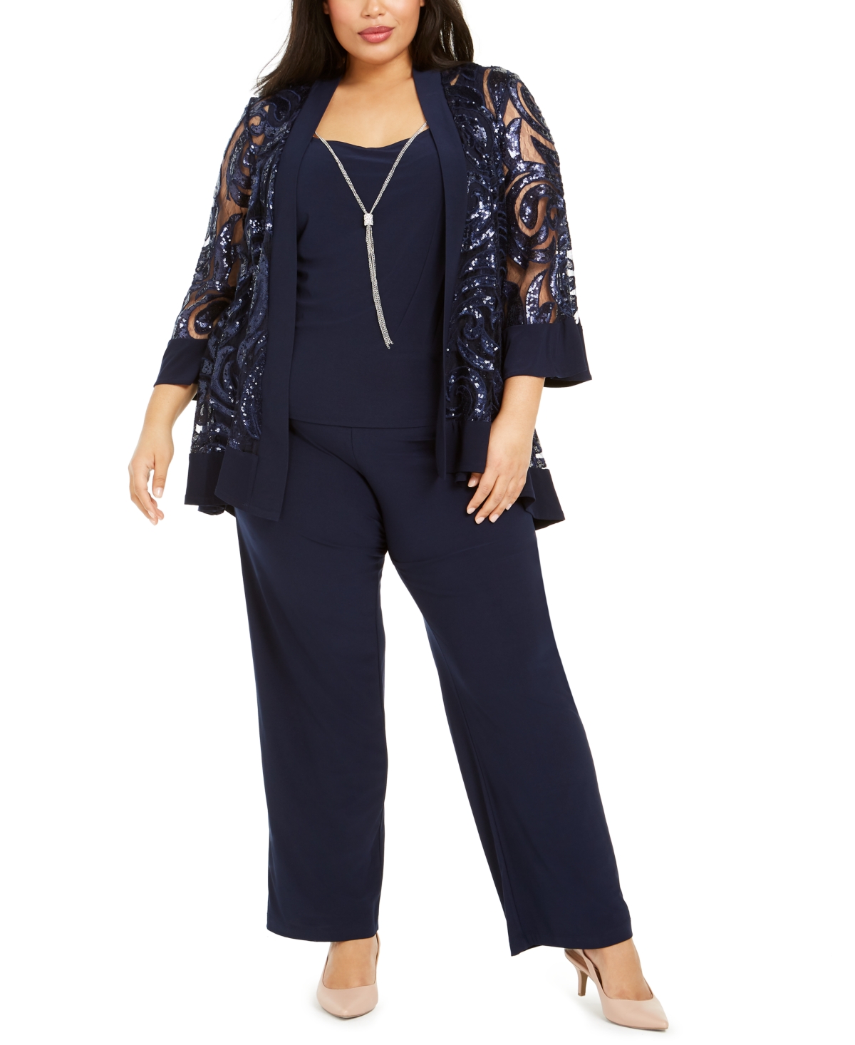 Click here for R & M Richards Plus Size 2-Pc. Sequined Jacket Top... prices