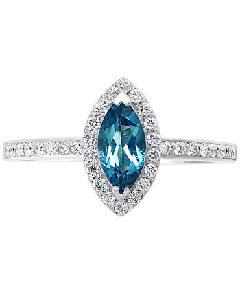 EFFY Collection EFFY® London Blue Topaz (5/8 ct. t.w.) & Diamond (1/4 ...