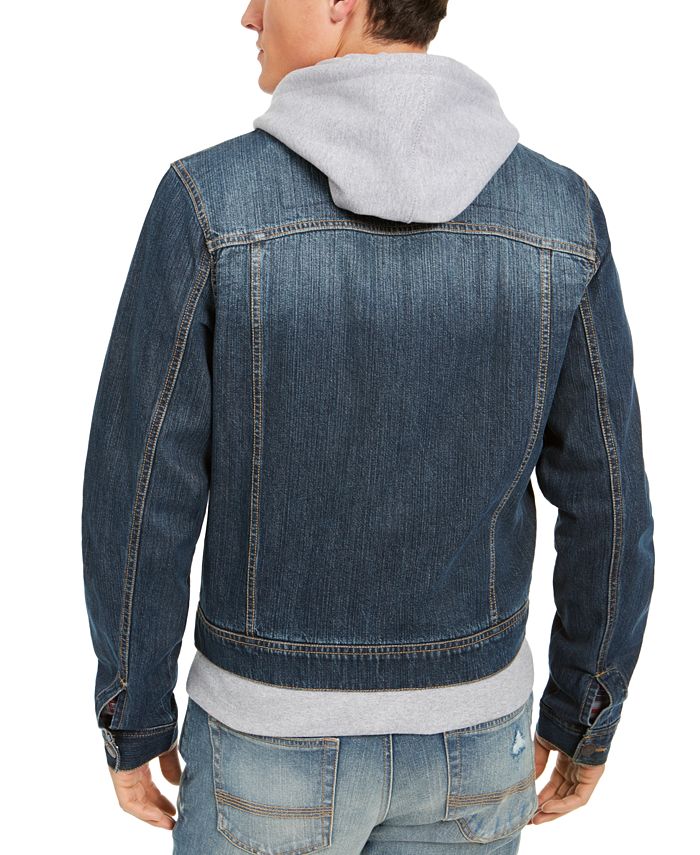 Sun + Stone Men's Reeves Trucker Hooded Denim Jacket, Created for Macy ...