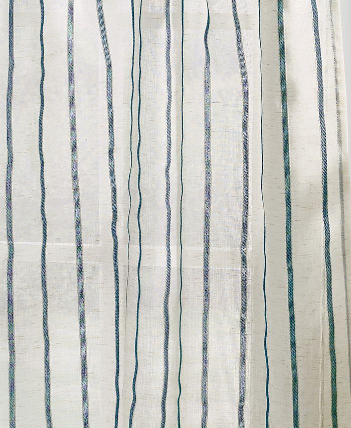 Martha Stewart Collection Laguna Stripe Tietab Valance & Tiers Set, Created For Macy's - Macy's