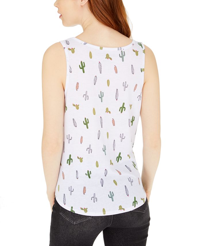 Rebellious One Juniors' Cactus Tie-Front Tank Top - Macy's