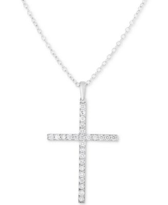 Forever Grown Diamonds Lab-Created Diamond Cross Pendant Necklace (1/2 ...