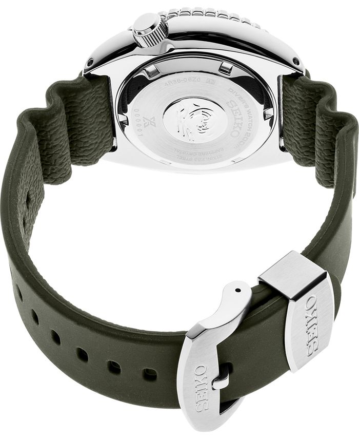 Seiko Men's Automatic Prospex King Turtle Green Silicone Strap Watch ...