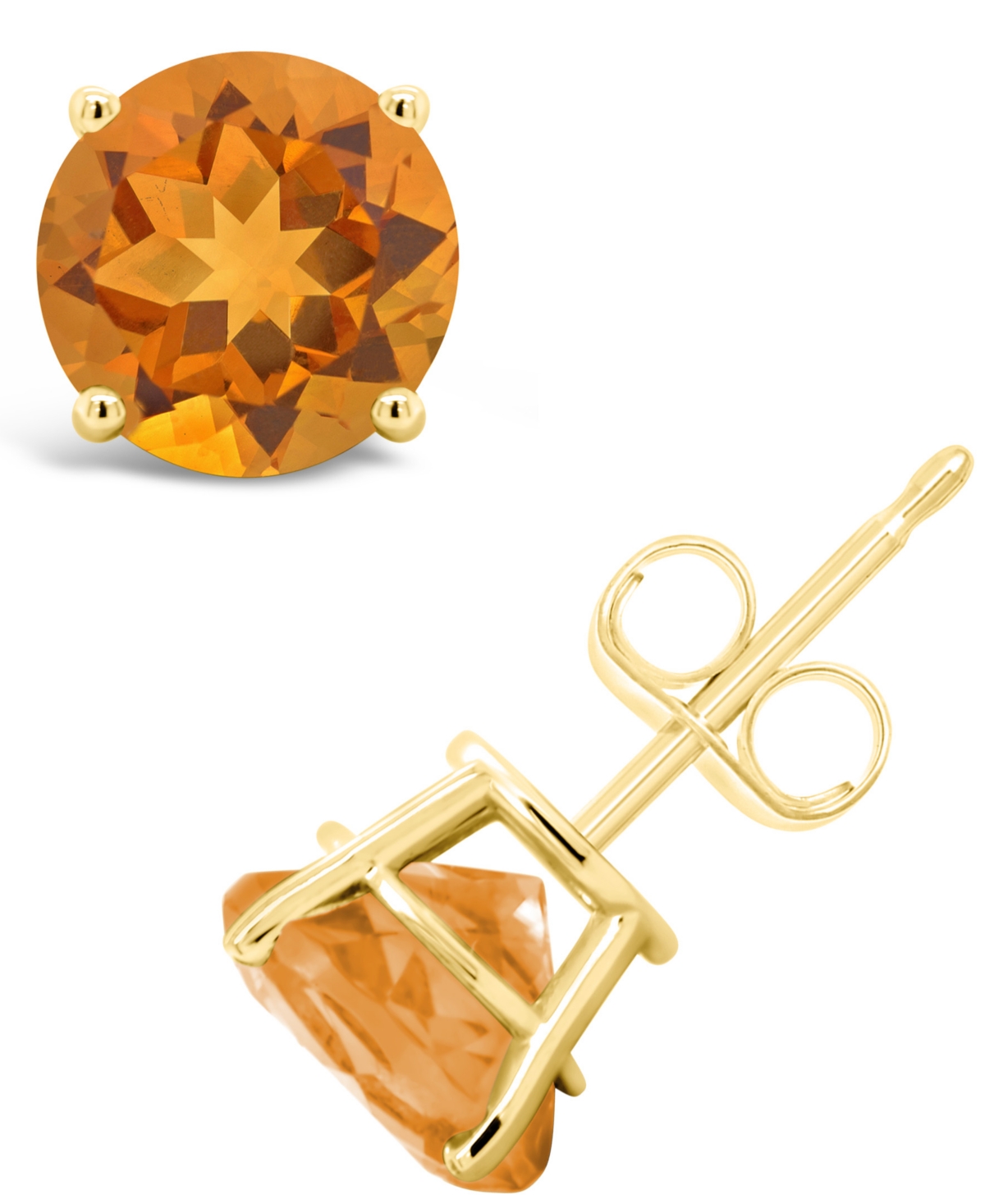 Click here for Round-Cut Gemstone Stud Earrings in 14K Yellow Gol... prices